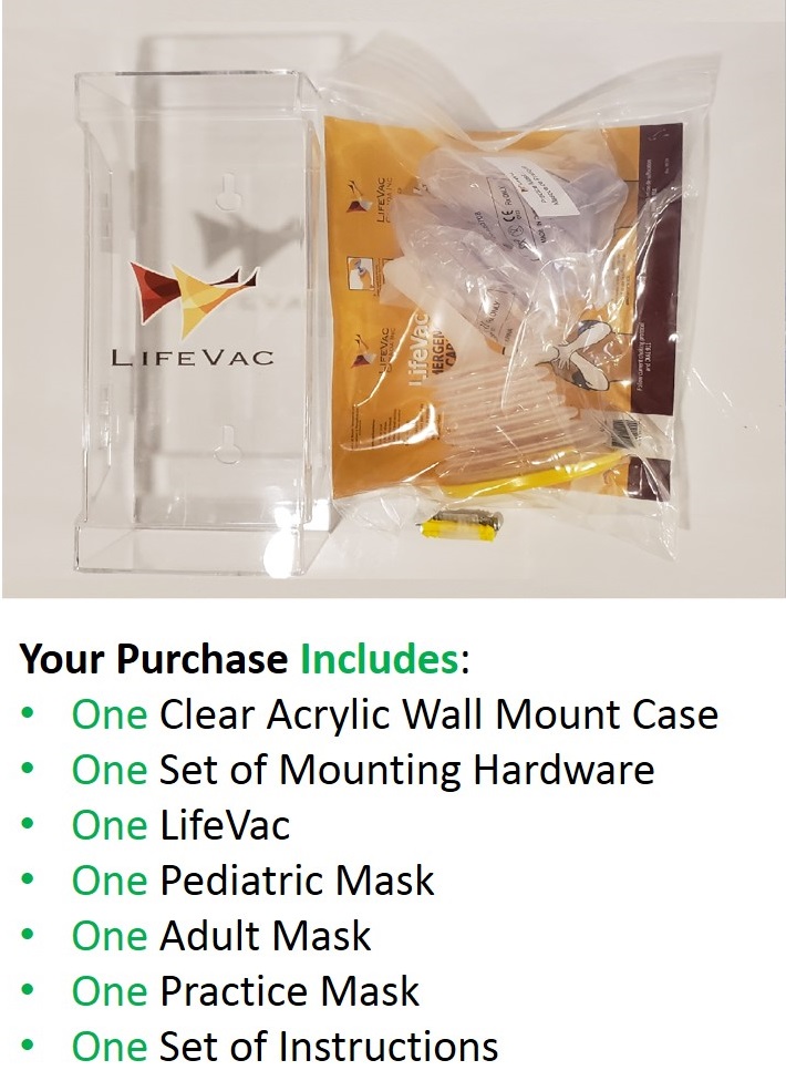 LifeVac Kit in Clear Acrylic Wall Mount Case – LifeVac Canada – Choking ...